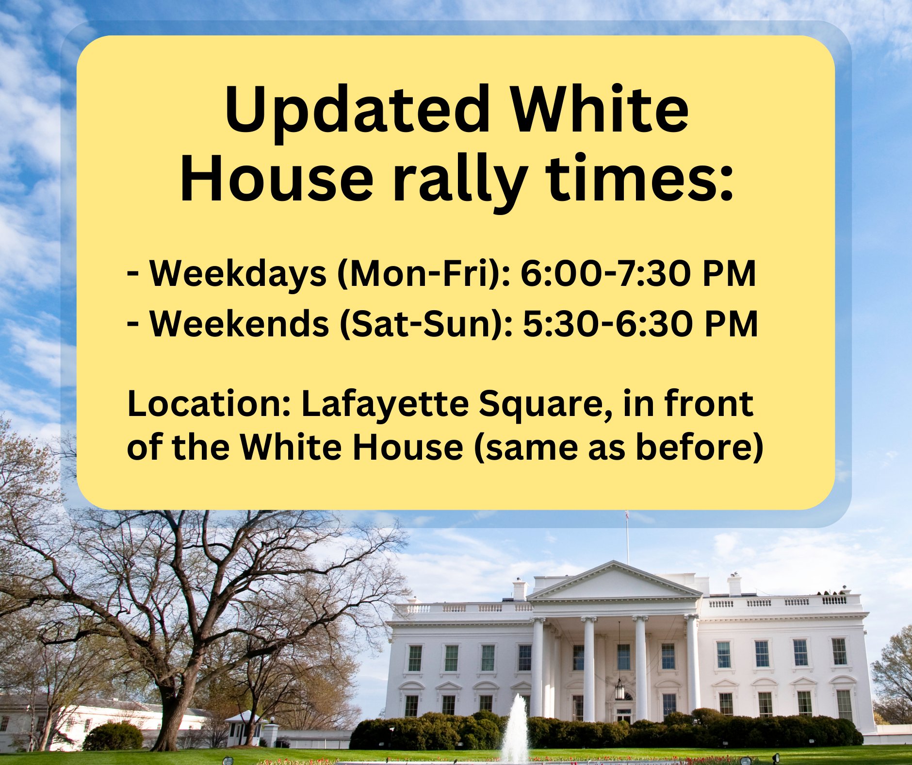Updated Daily White House Rally Times (as of Oct. 7, 2022) - US ...