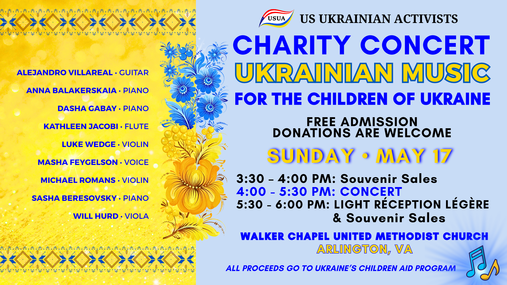 Charity Concert of Ukrainian Music: For the Children of Ukraine - US ...